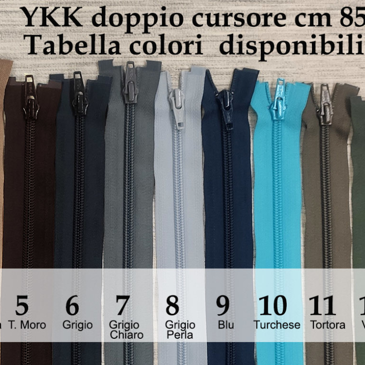 YKK zip doppio cursore spirale cm. 85 • Merceria Cheri - Rimini